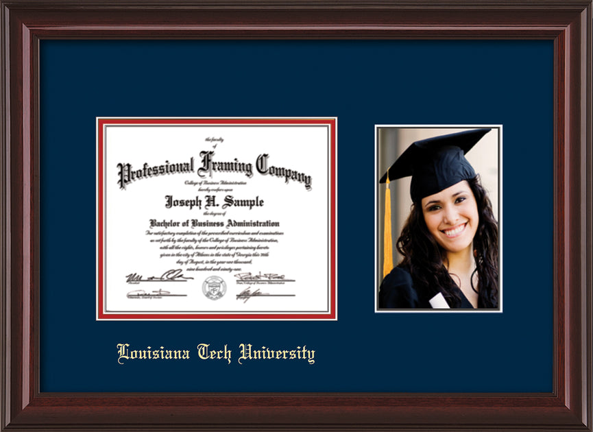 Louisiana Tech University Diploma Frame-Mahogany Lacquer-w/LTU School ...